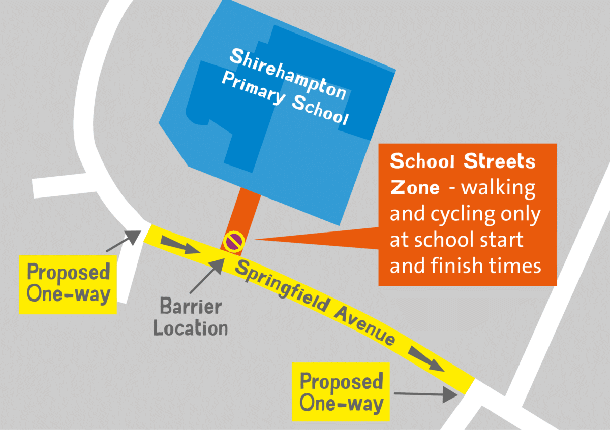 Bristol School Streets: Shirehampton Primary School - WEST