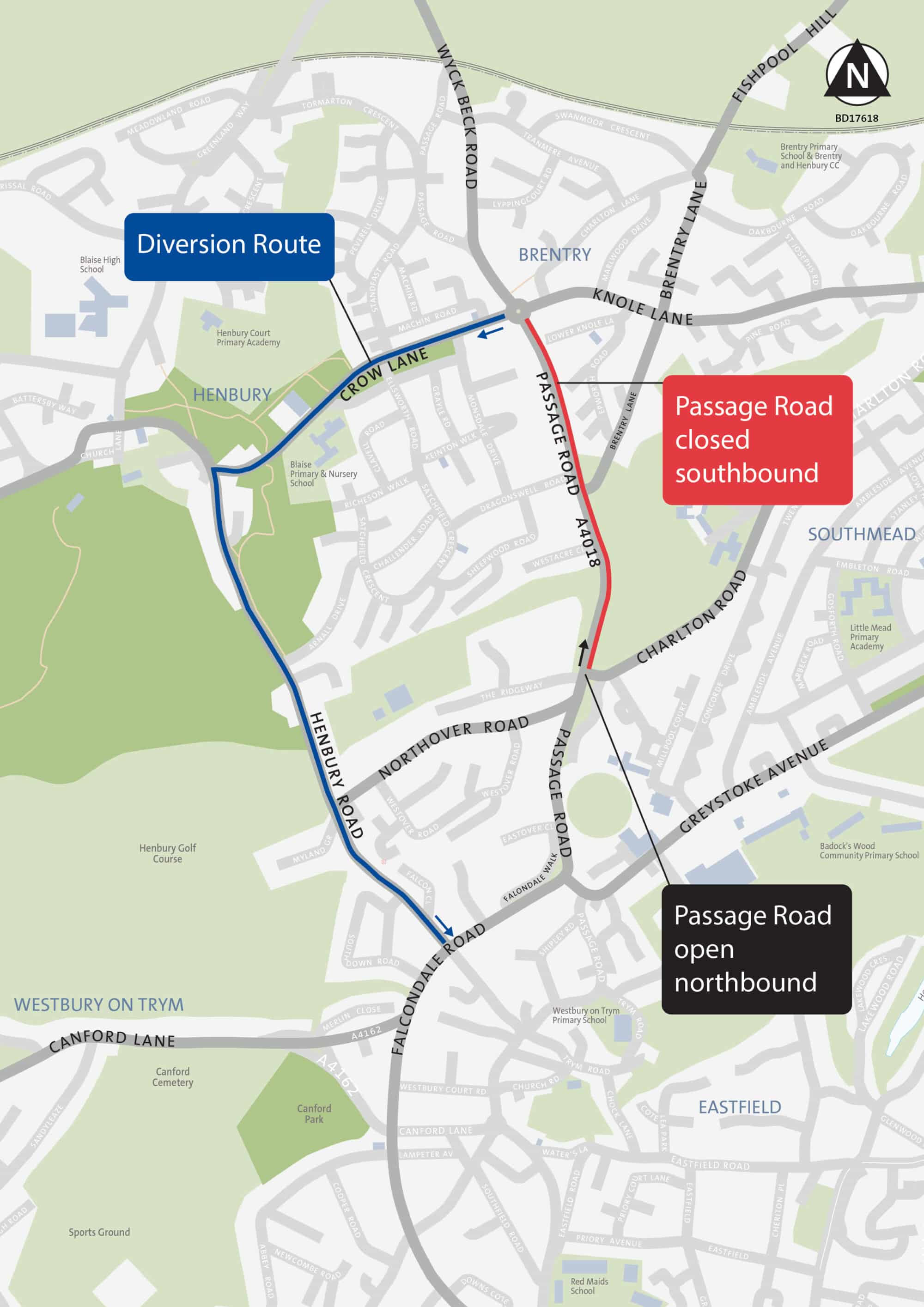 Essential roadworks on A4018 Passage Road: one-way closure announced - WEST