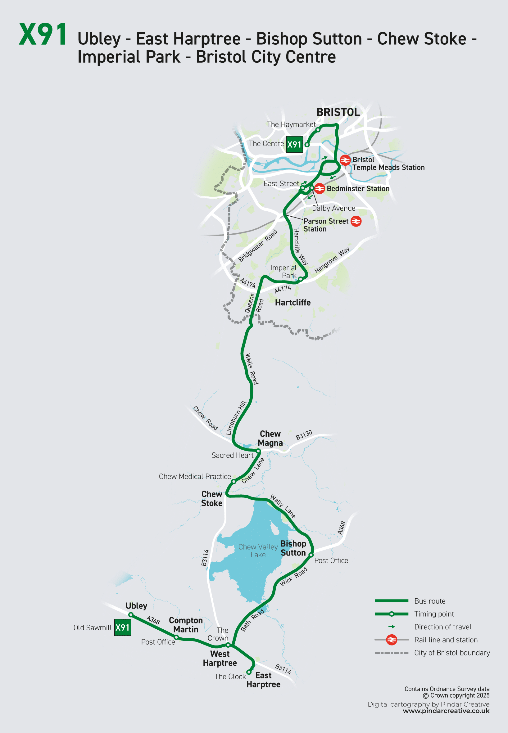 X91: Chew Valley to Bristol - WEST